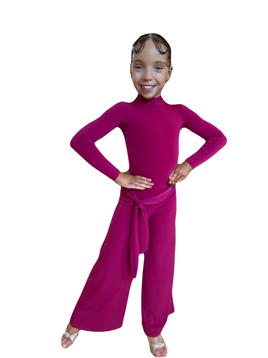 𝗡𝗘𝗪 Raspberry High Neck Sleeved Leotard- Large Keyhole back – BIZZA DESIGN